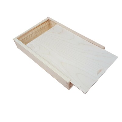 WOODEN BOX WITH SLIDING LID 29 x 19 x 5.2 cm FOR PHOTOS AND MEMORY ...
