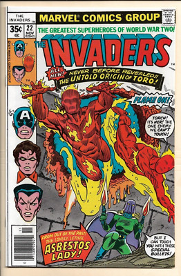 The Invaders #22 VF+ (1976) Origin of Toro! Human Torch, Captain ...
