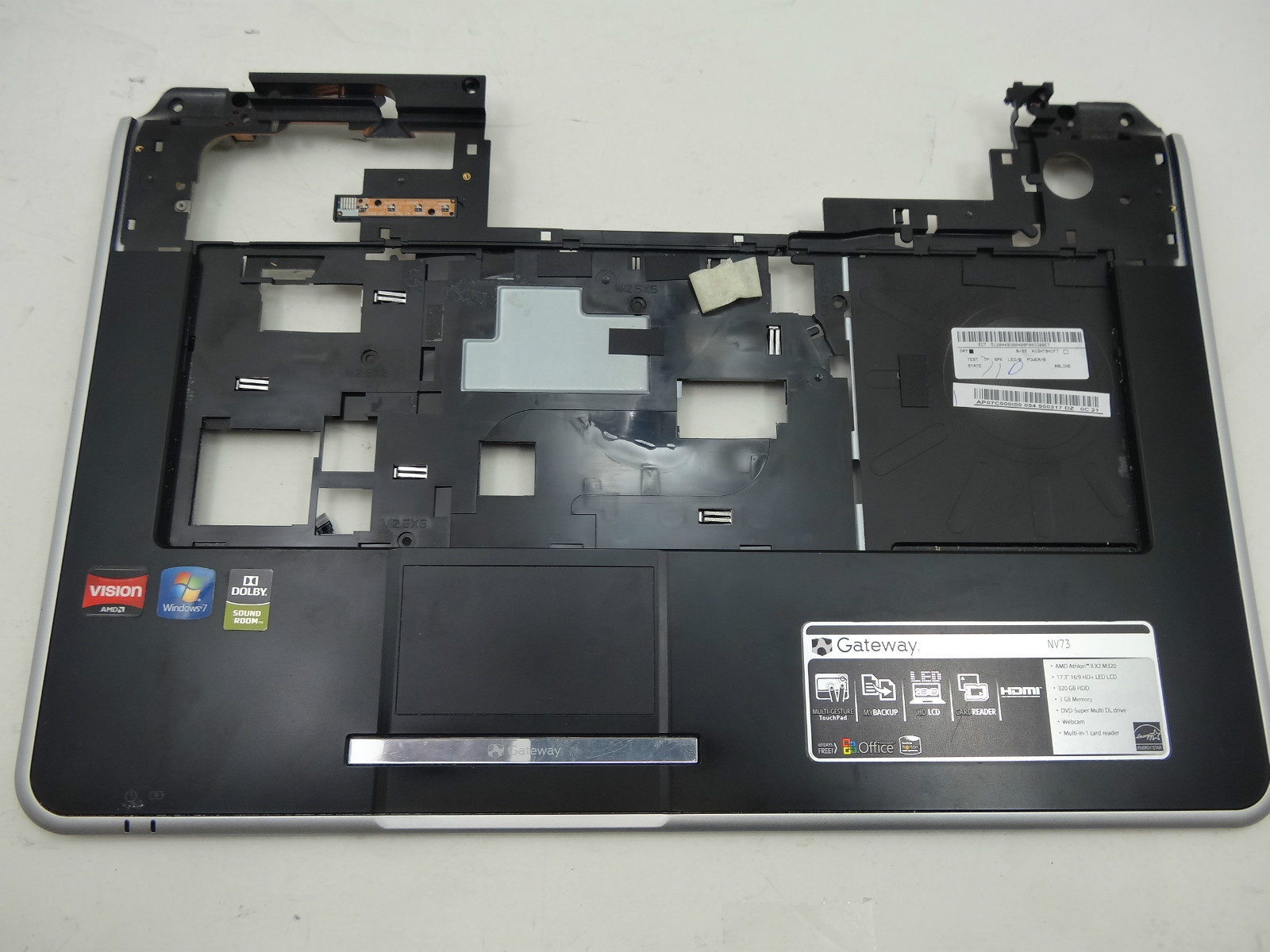 Gateway NV73 Palm rest, touchpad assembly, black, AO07C000I00 | eBay