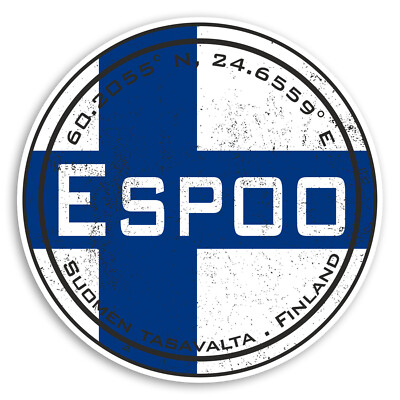 2 x 10cm Espoo Finland Vinyl Stickers - Cool Flag Travel Sticker ...