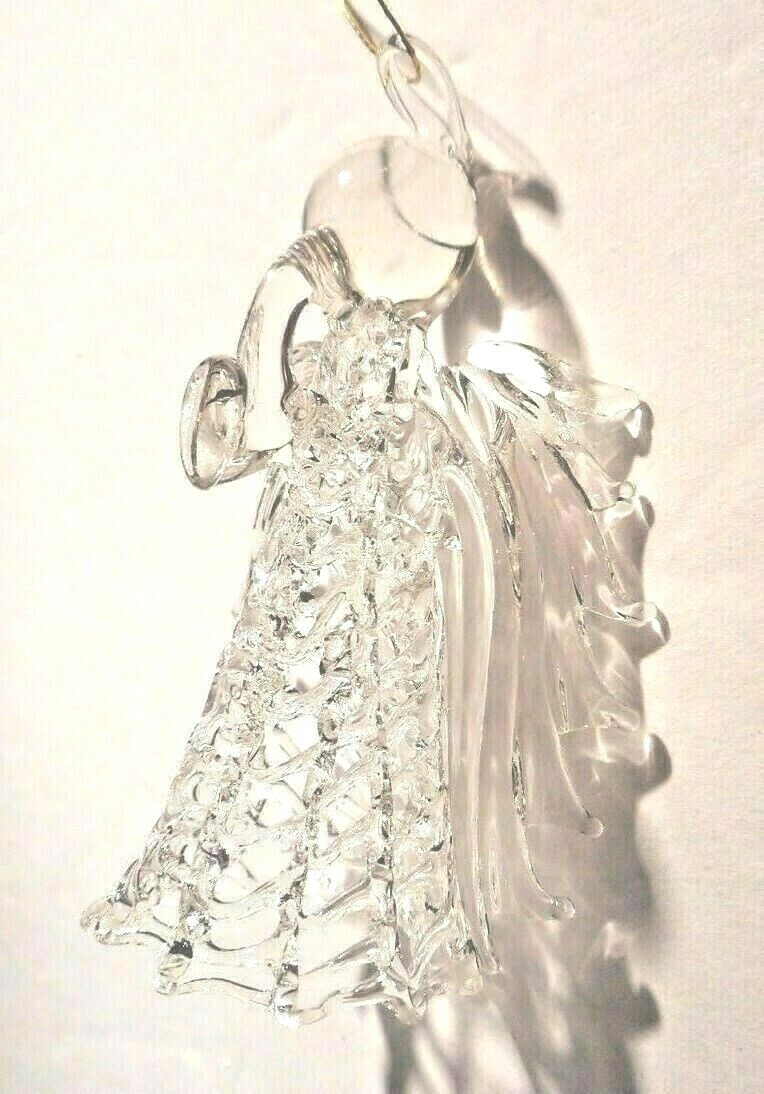Spun Glass Angel Ornament Christmas Tree Holiday Display Decoration #A ...
