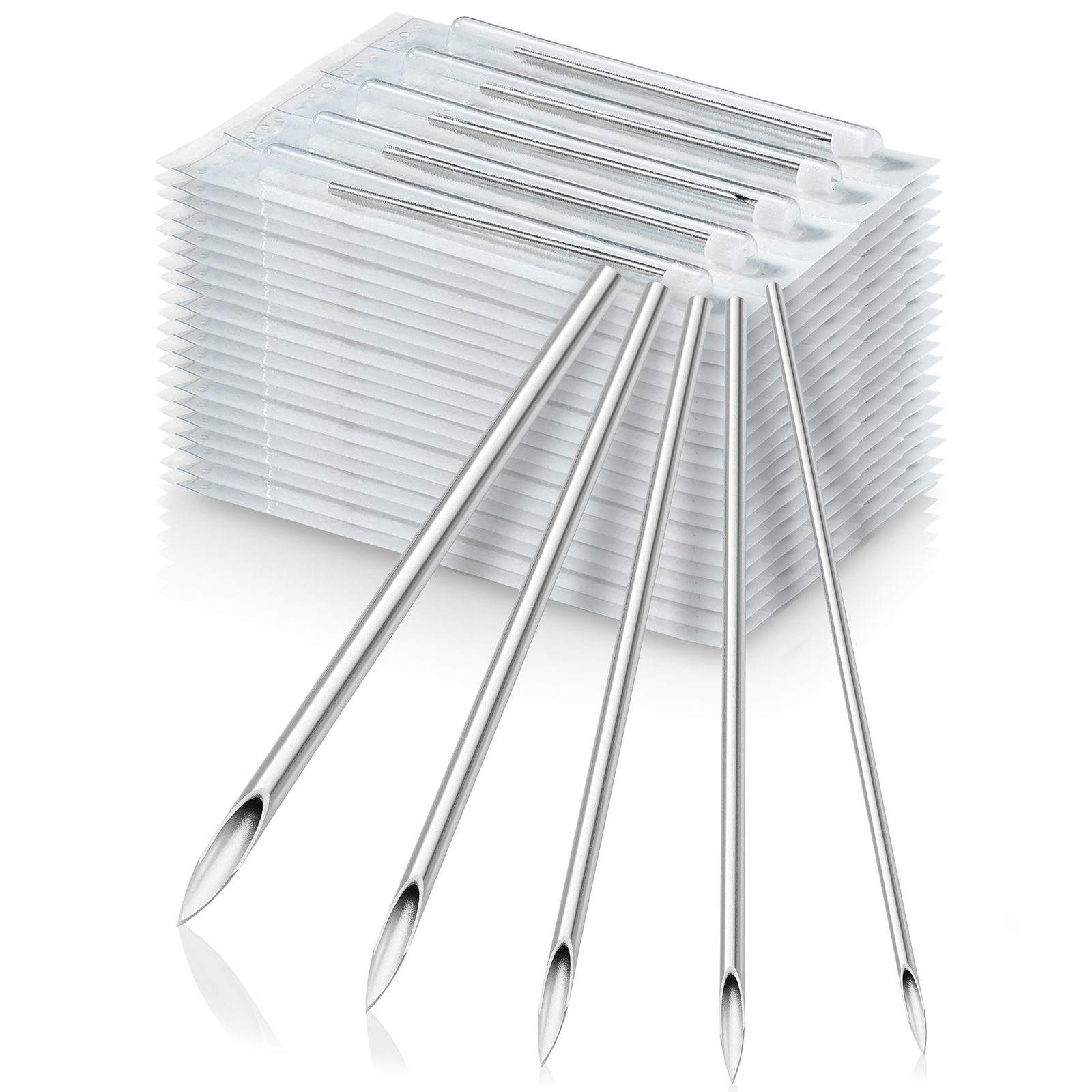 100 Mix Body Piercing Needle Sizes 12g, 14g, 16g, 18g and 20g (20 pcs ...