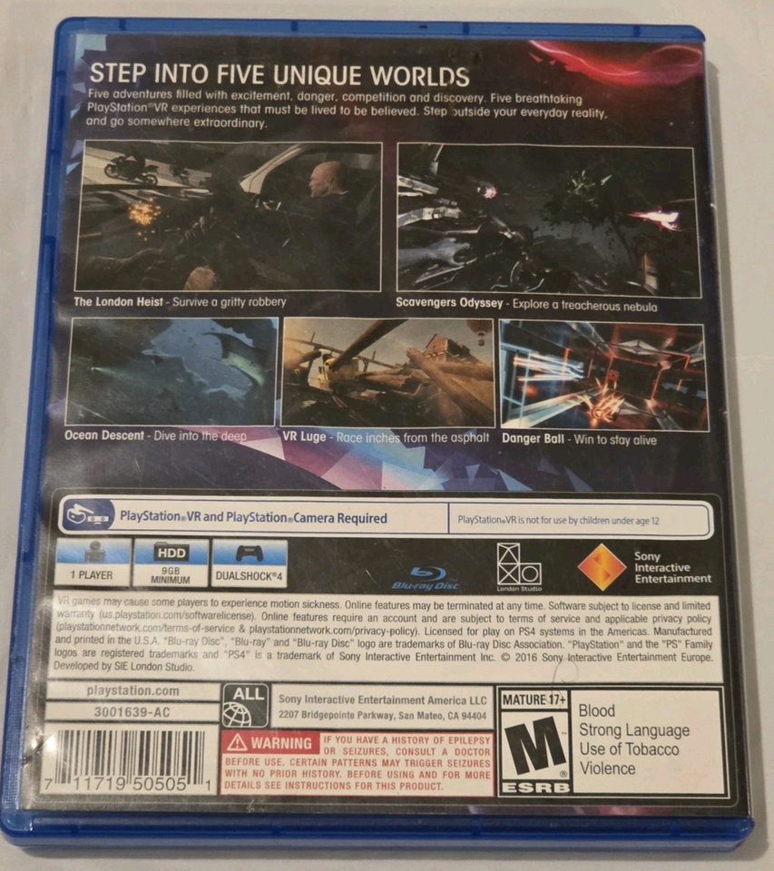 PlayStation VR1 Game Lot-Skyrim, Resident Evil, VR Worlds, Blood ...