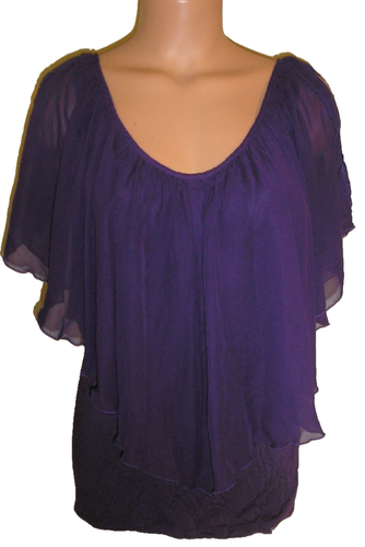Venus Purple Overlay Top, Size Large | eBay