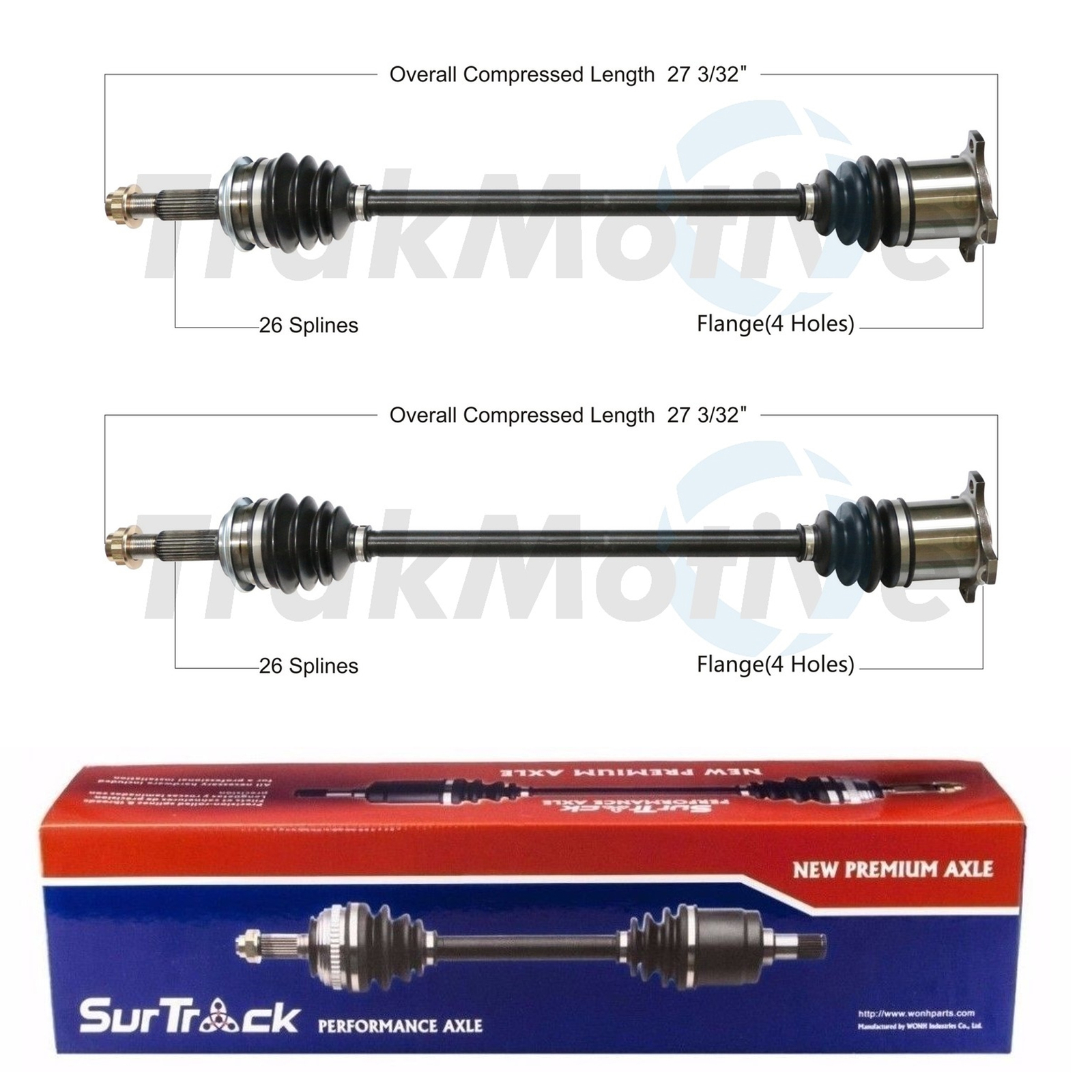 SurTrack Pair Set of 2 Rear CV Axle Shafts For Toyota Highlander Lexus ...