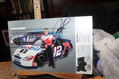 Vintage NASCAR Hero Card 2001 Signed Jeremy Mayfield Ford Taurus Mobil ...