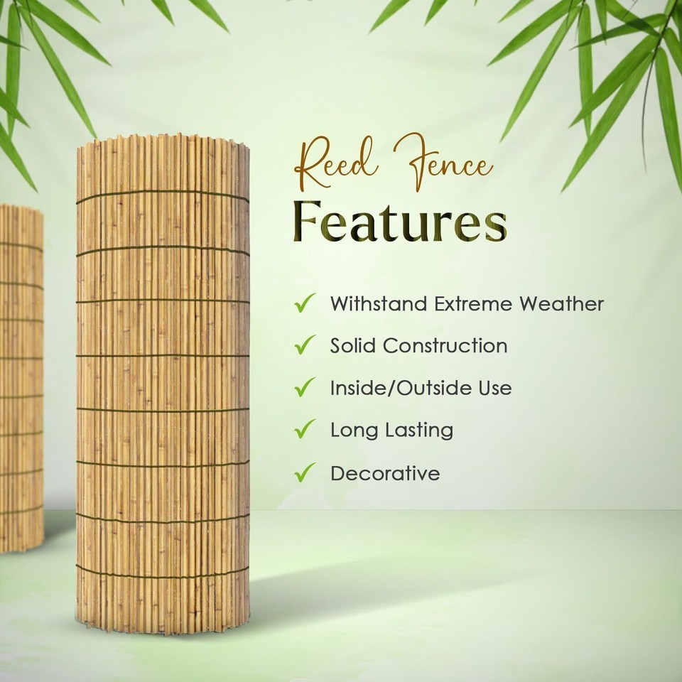 Natural Reed Fence Natural Bamboo Garden Peeled Reed Fence Privacy ...