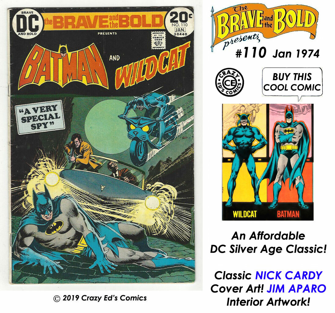 BRAVE & the BOLD # 110 Vivid VG/FN! BATMAN & WILDCAT! Jim Aparo/Nick ...