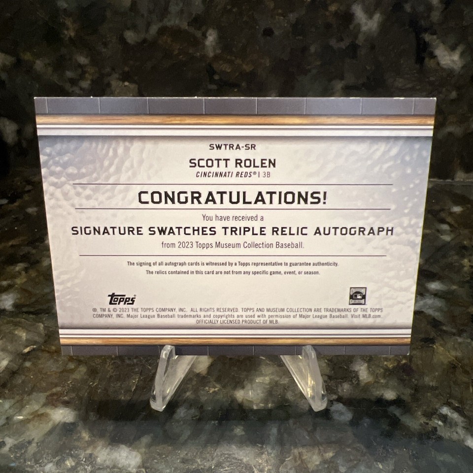 2023 Topps Museum Scott Rolen Signature Swatches Triple Relic Auto /199 ...