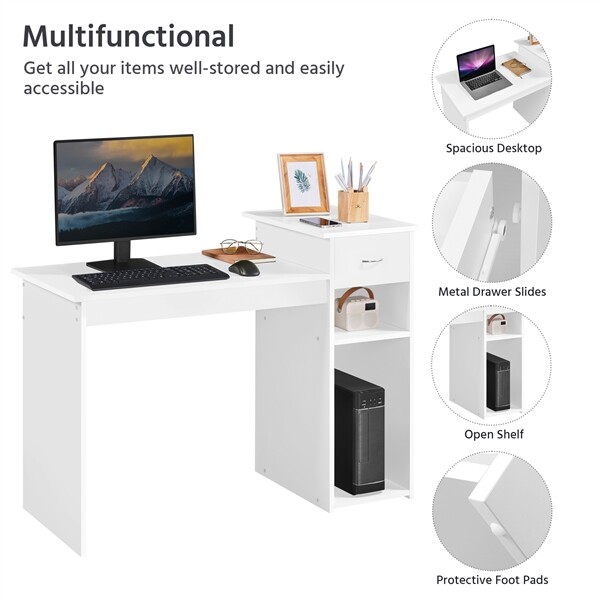 Computer Desk Laptop Table with Drawer and Adjustable Chair Set for ...