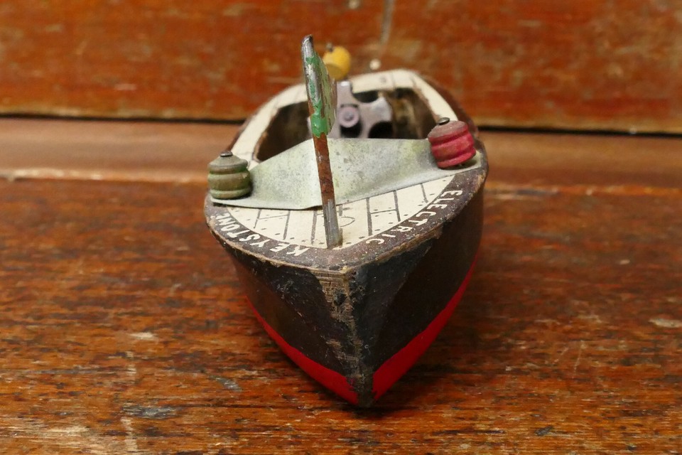 RARE Vintage Original Keystone Electric Battery Operated Wood Pond Boat ...