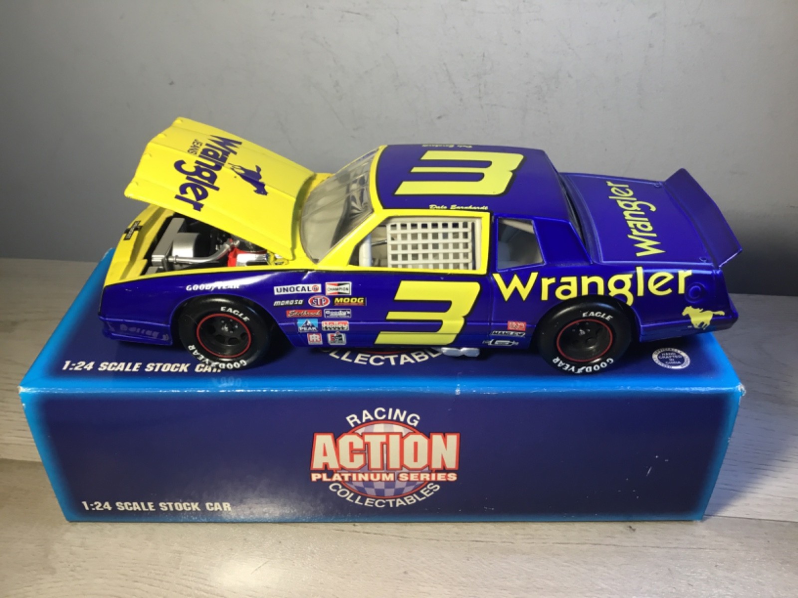 XRARE 1:24 Dale Earnhardt #3 WRANGLER 1984 "BLUE GOOSE" DieCast NASCAR ...