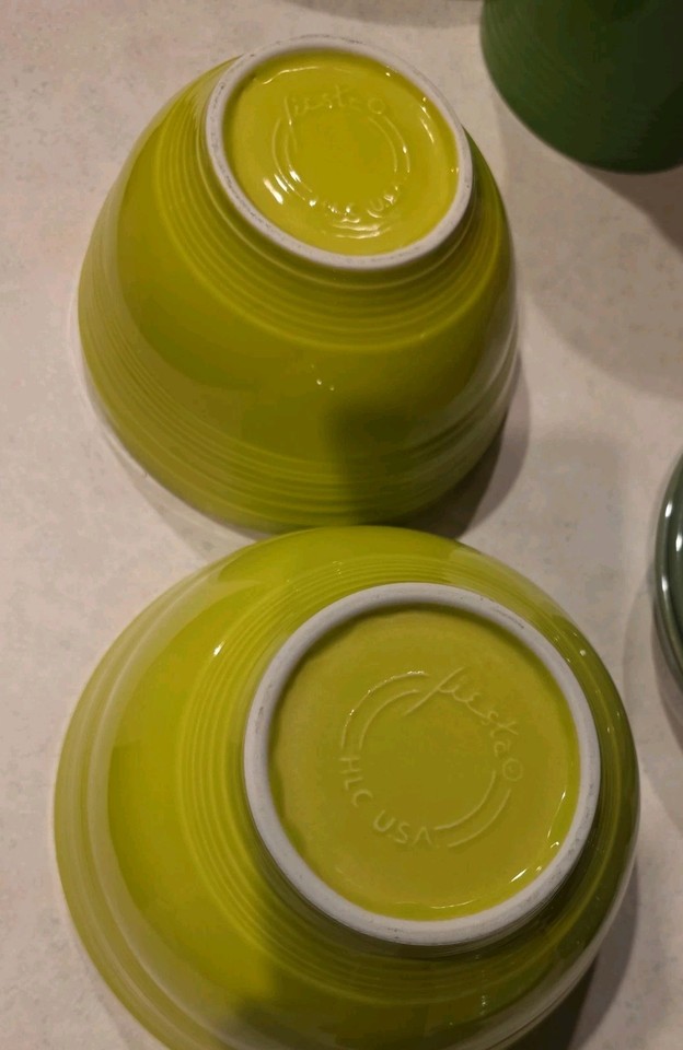 Fiesta Ware 2 Piece Prep Baking Bowl Set "Lemongrass" 1 Qt & 2 Qt Bowls ...