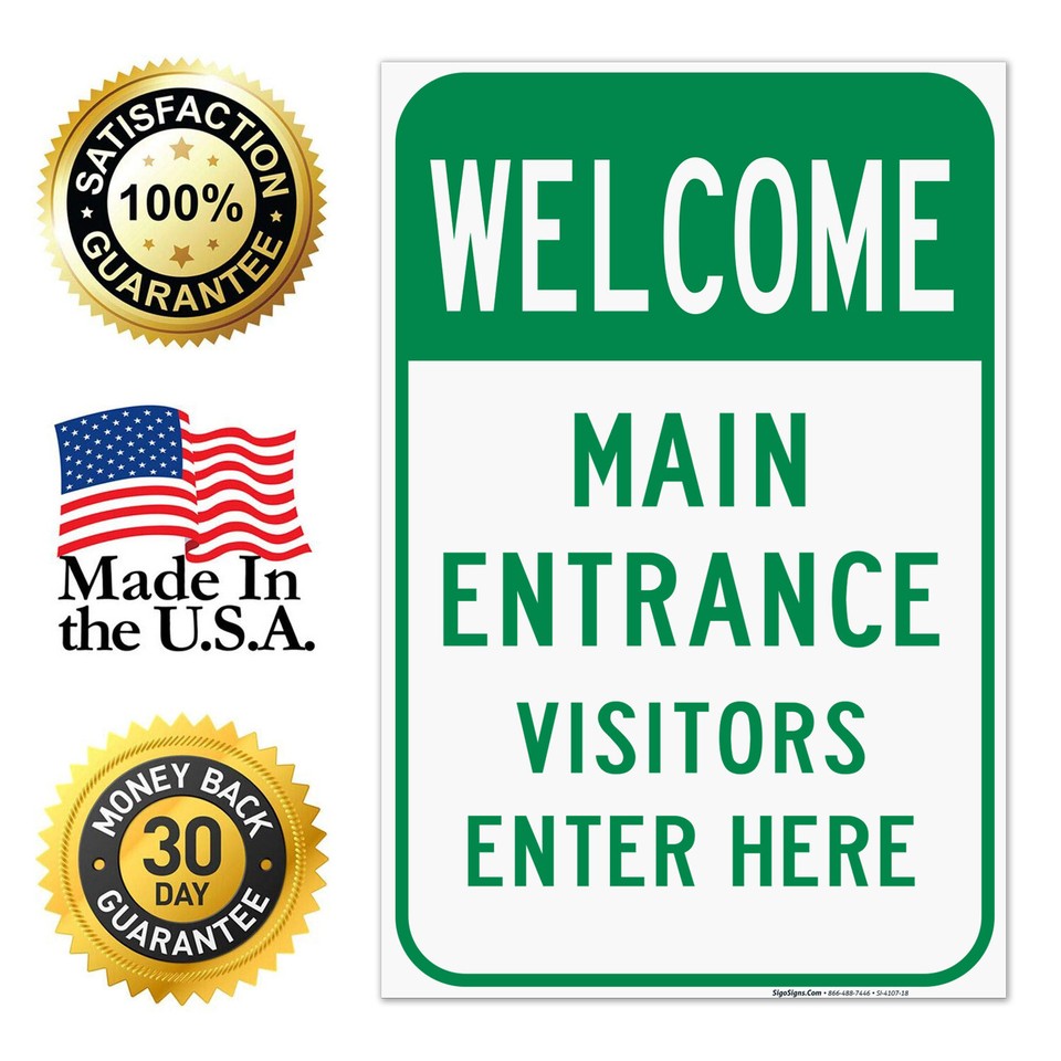 Main Entrance Visitors Welcome Sign, | eBay