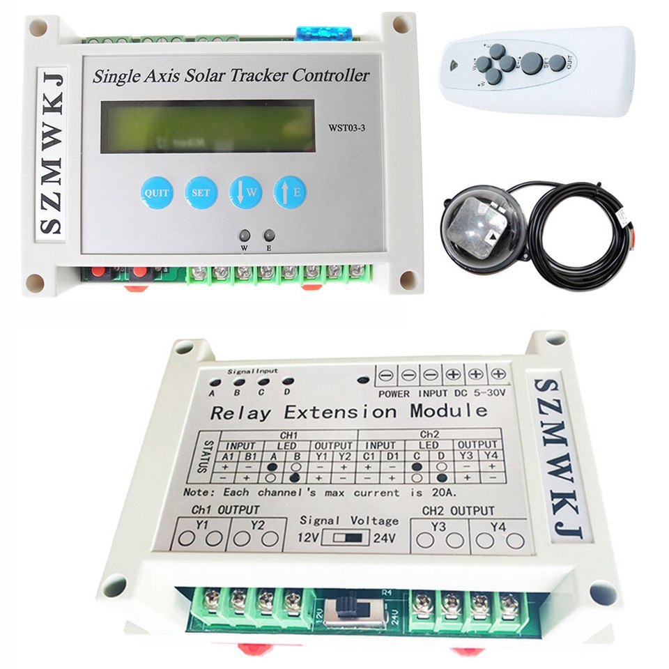 12V 24V DC Single/Dual Axis Solar Tracking Tracker Controller W/ Relay ...