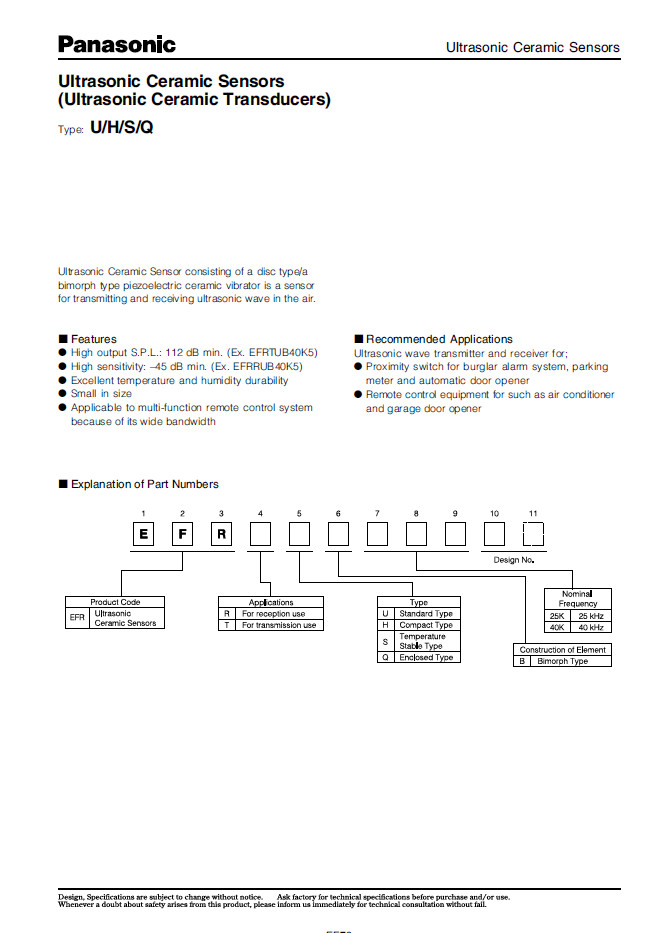 AIR ULTRASONIC XMIT/RCV PAIR, EFR-TSB40K5, EFR-RUB40K25 | eBay