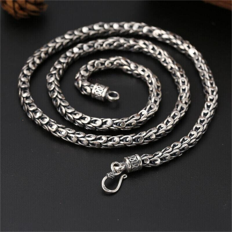 Real 925 Sterling Silver 7mm Dragon Link Chain Men's Necklace 19.7"-25. ...