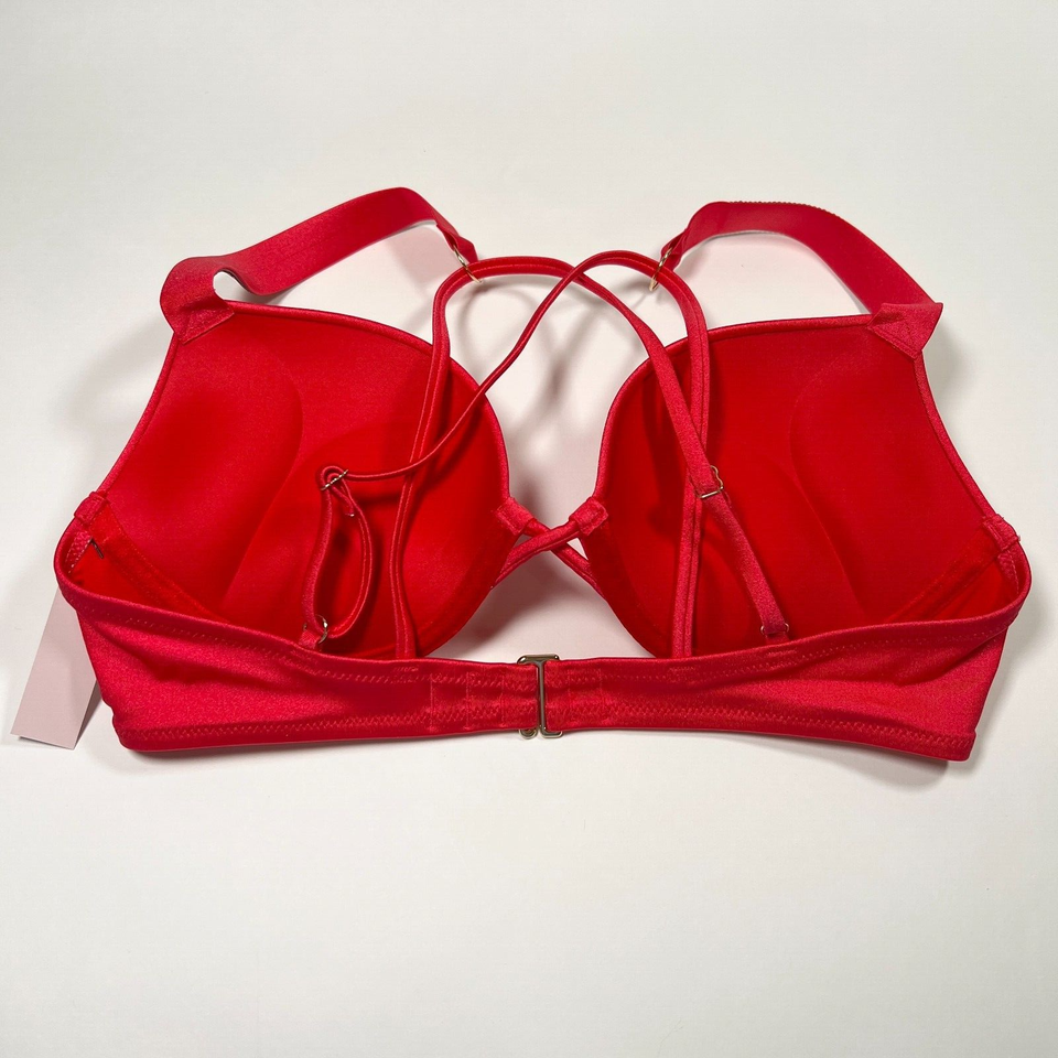 Victoria Secret 38D L Bombshell Push Up Top Cheeky Bikini Set Shine ...