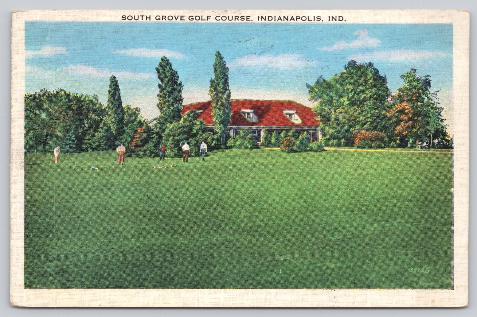 Postcard Indianapolis IN Golfers Enjoying South Grove Golf Course ...