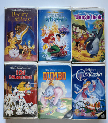 WALT DISNEY Home Video THE CLASSICS Black Diamond VHS Lot of 6 Vintage ...