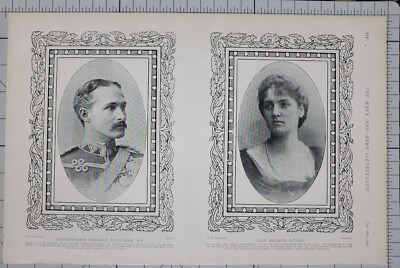 1900 PRINT MAJOR GENERAL REGINALD POLE-CAREW ~ LADY BEATRICE BUTLER ...