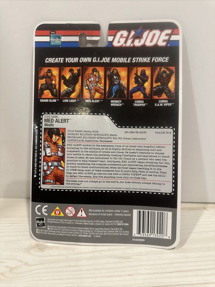 Hasbro GI Joe Real American Hero Med Alert Medic 3.75” Action Figure | eBay