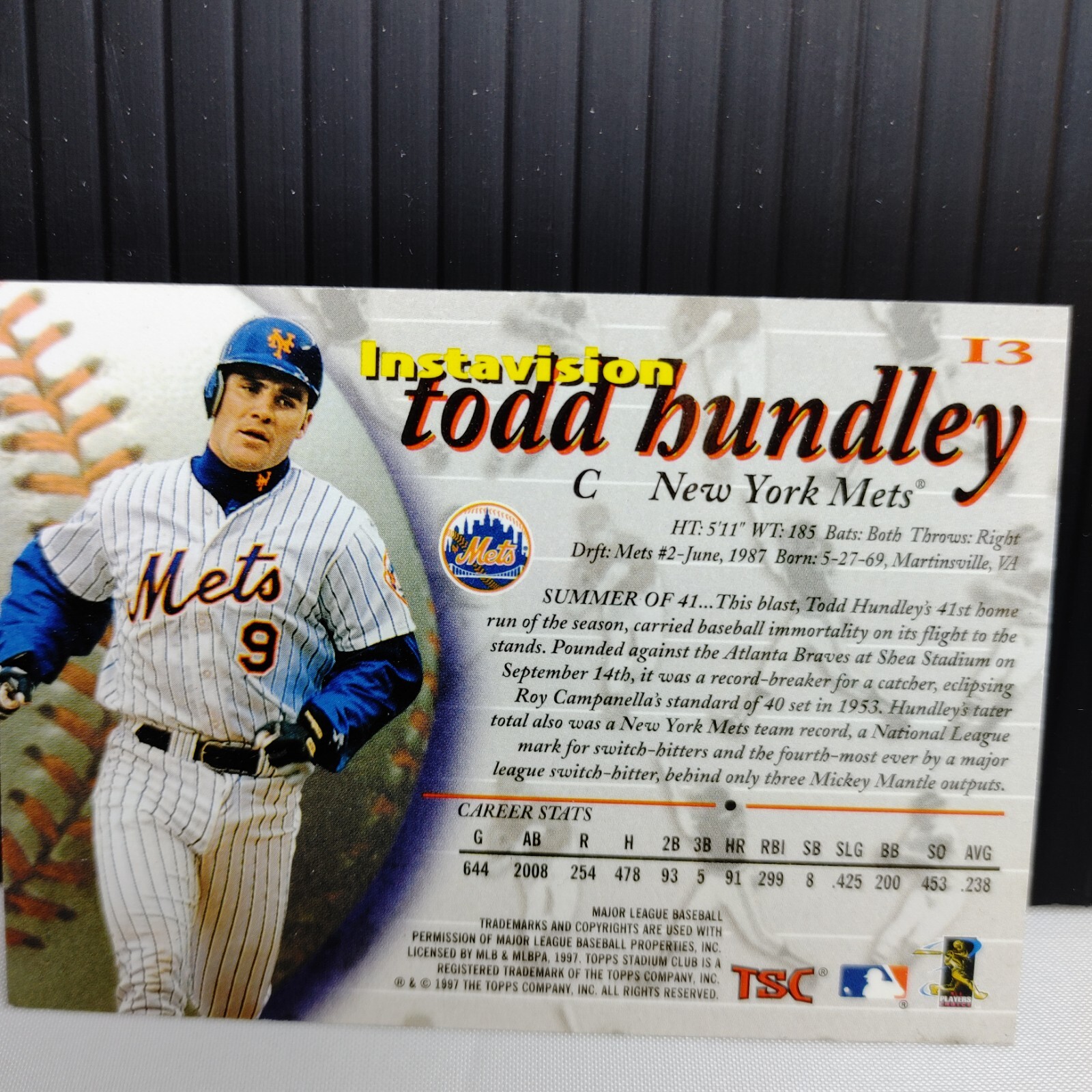 1997 Topps Stadium Club Instavision Highlights Members Only Todd ...