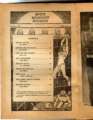 Spicy Mystery Pulp October 1936- coverless reading copy | eBay