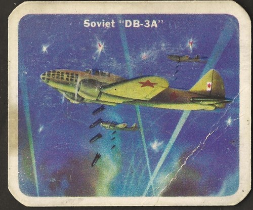 1940s SOVIET DB-3A Bomber Airplane CRACKER JACK Lowney Planes V407 WW2 ...