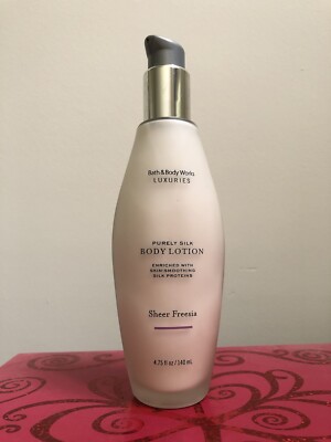 Bath & Body Works SHEER FREESIA Luxuries Purely Silk Body Lotion 4.75 ...
