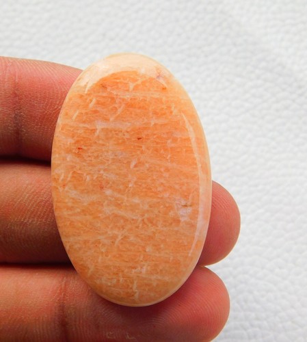 Natural Peach Amazonite Oval Shape Cabochon Gemstone 42.5 Ct. 40X25X5 ...