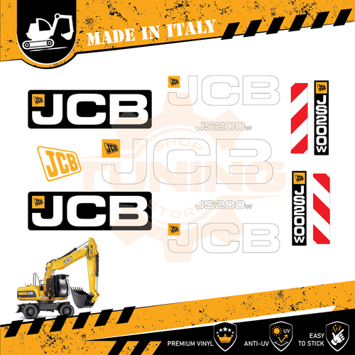 Stickers Decals Work Vehicle JCB JS200W | eBay UK