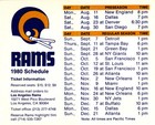 1980 LOS ANGELES RAMS FOOTBALL UNFOLDED POCKET SCHEDULE - TOYOTA | eBay