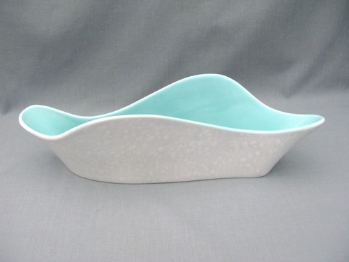 A Poole Pottery Wavy dish / trough / vase Shape C57 Twintone 13 inch ...