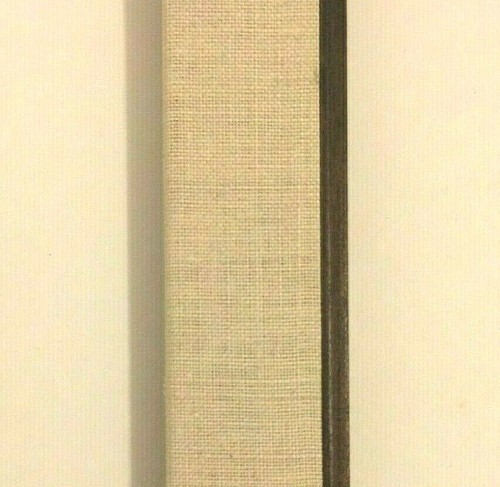 Custom cut 1.5" wide Wood Off White Linen Liner w/ Brown Lip for ...