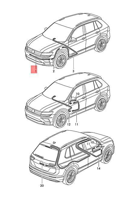 Genuine VW Tiguan Allspace AD1 AD2 AX1 BJ2 BT1 Data connection line ...