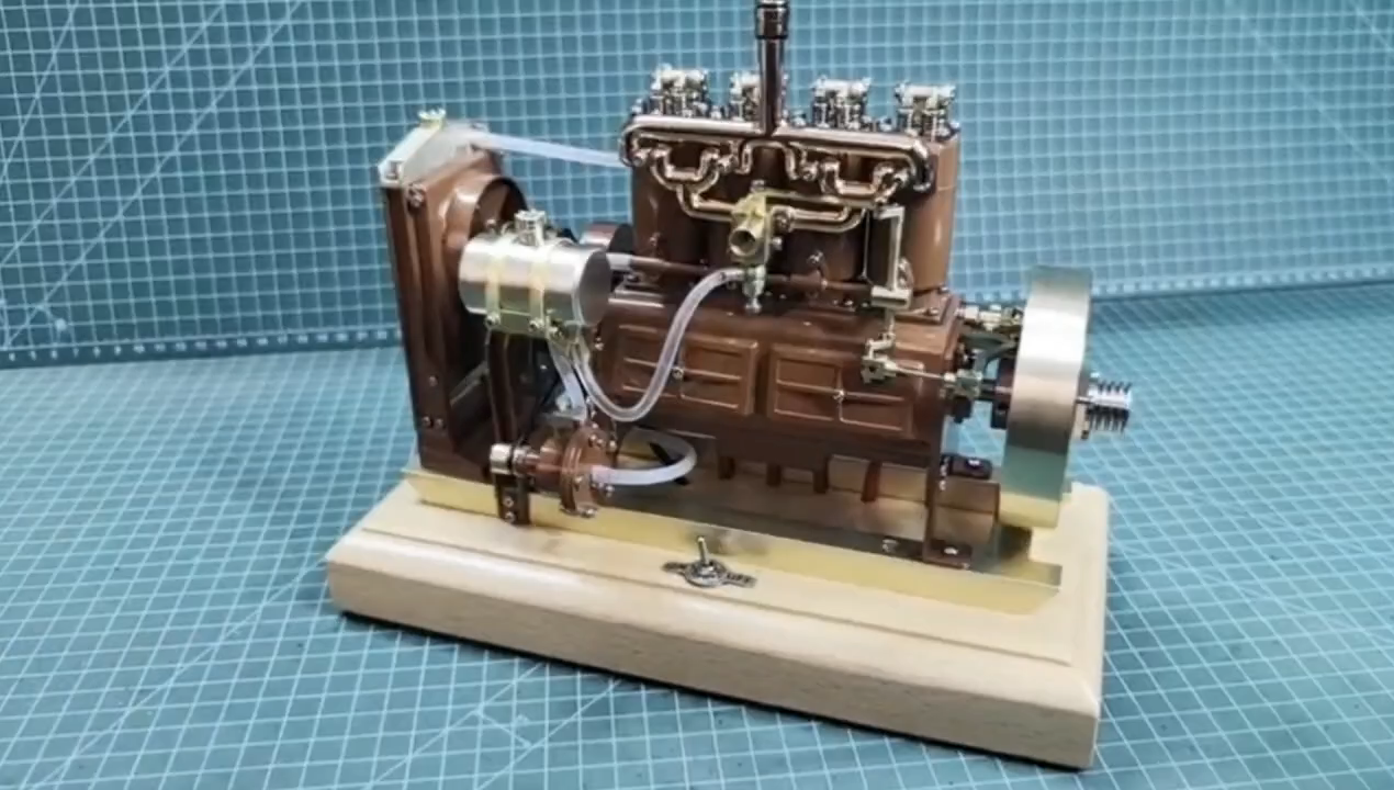 H73 2.6cc Mini Gas Engine Vertical 4-Stroke OHV ICE Model Brass ...