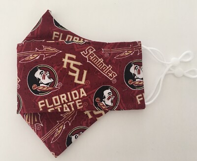 Homemade Florida State Seminoles 100% Cotton Fabric Face Mask FREE ...