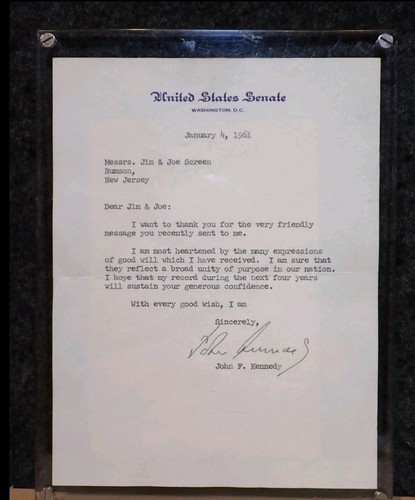 JOHN F. KENNEDY Signed Letter 1961, Autopen signature, 35th President w ...