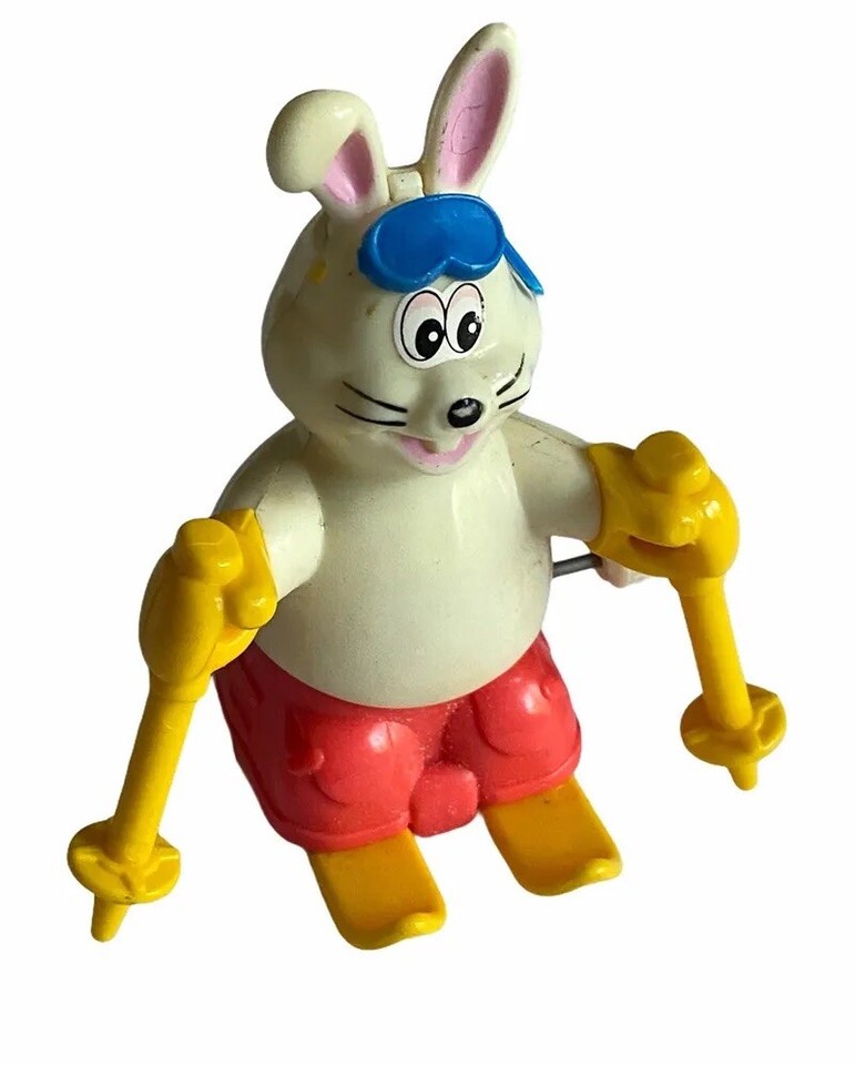Tomy Snow Funnies Bunny Wind Up Toy Skiing Ski Rabbit Toy 80s Figure ...