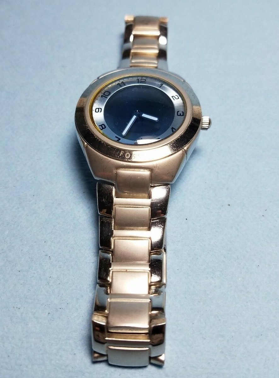 Fossil Sport Line Watch For Parts Not Working Blue | eBay
