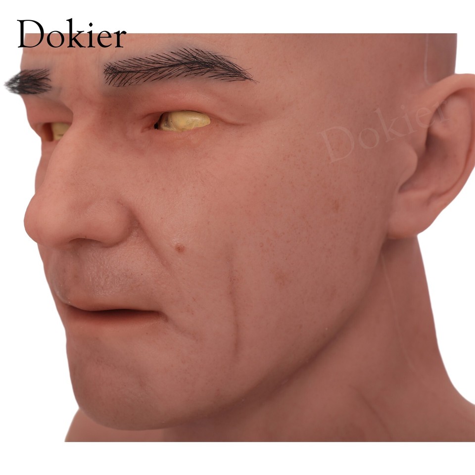Realistic Soft Silicone Head Mask Male Face Full Mask Disguise Cosplay ...