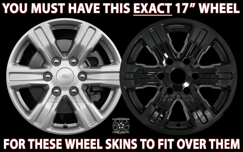 4 Black 2019-2022 Ford Ranger XLT 17" Wheel Skins Hub Caps Rim Covers ...