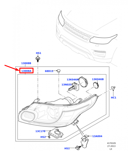 Original Genuine Range Rover Sport L494 LHD Headlight LH Bi-xenon ...