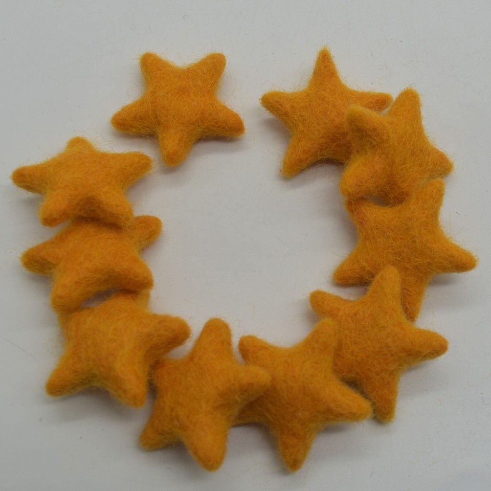 100% Wool Felt Stars- 3cm – 10 pcs - Pick from 90 Colours – Craft ...