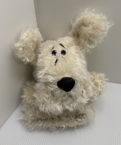 Vintage 1990s Russ Berrie White Fuzzy Dog Hand Puppet Farfel Terrier ...
