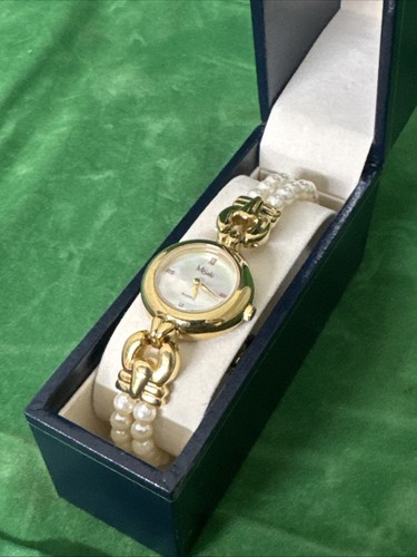 Misaki Watch Gold Japanese Pearls Swiss Quartz Natural Mother Of Pearl ...