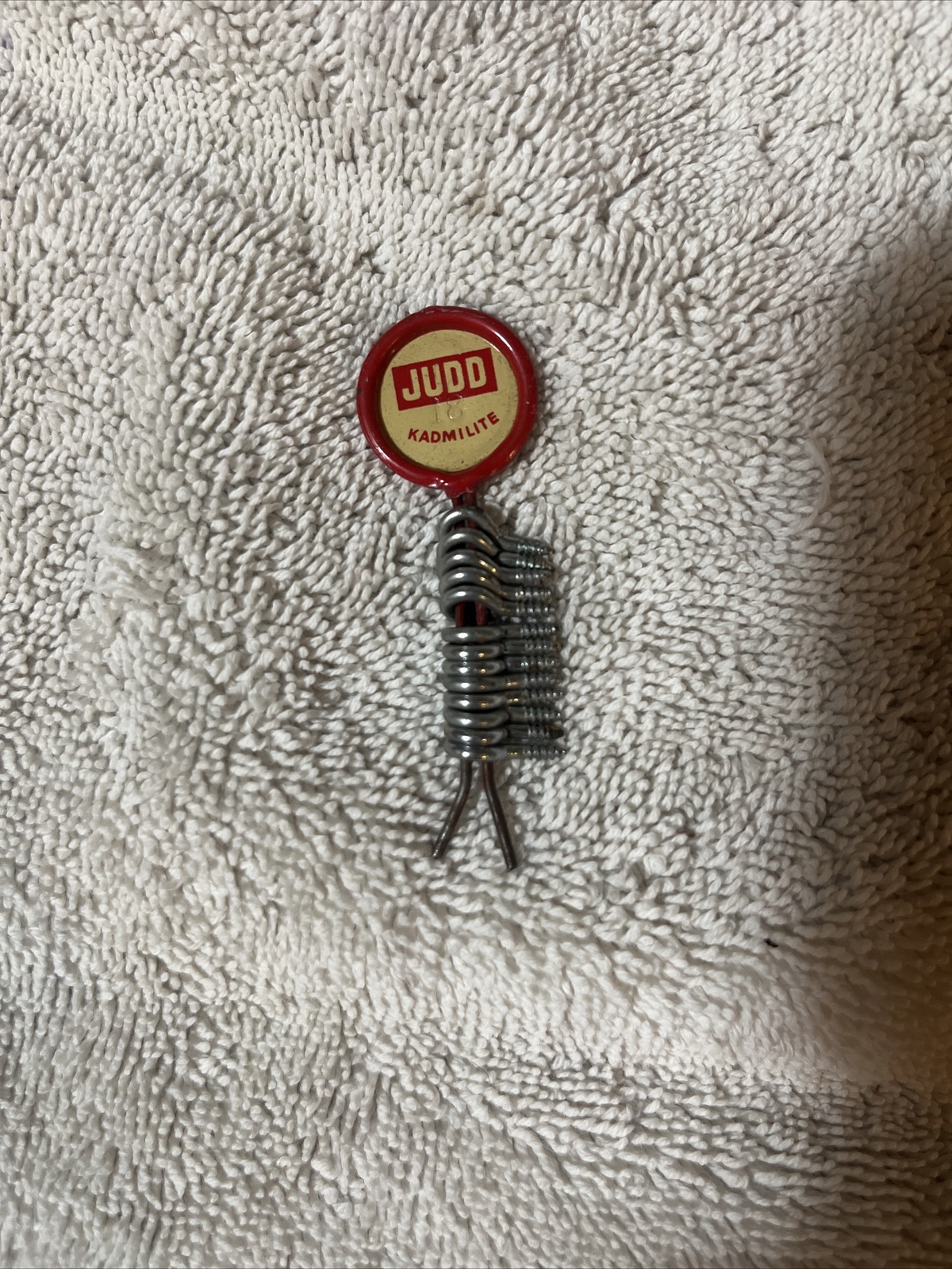 Vintage Hardware Judd Kadmilite Eye Hook Screw Holder Appears Full Of vintage-hardware-judd-kadmilite-eye-hook-screw-holder-appears-full-of
