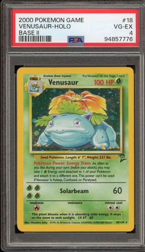 Pokemon Venusaur Base Set 2 Holo Rare #18 PSA 4 | eBay