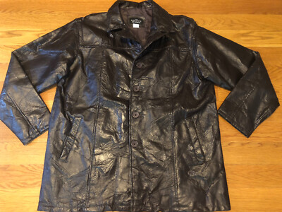 Haband Executive Division XL Genuine Leather Jacket Patchwork | eBay